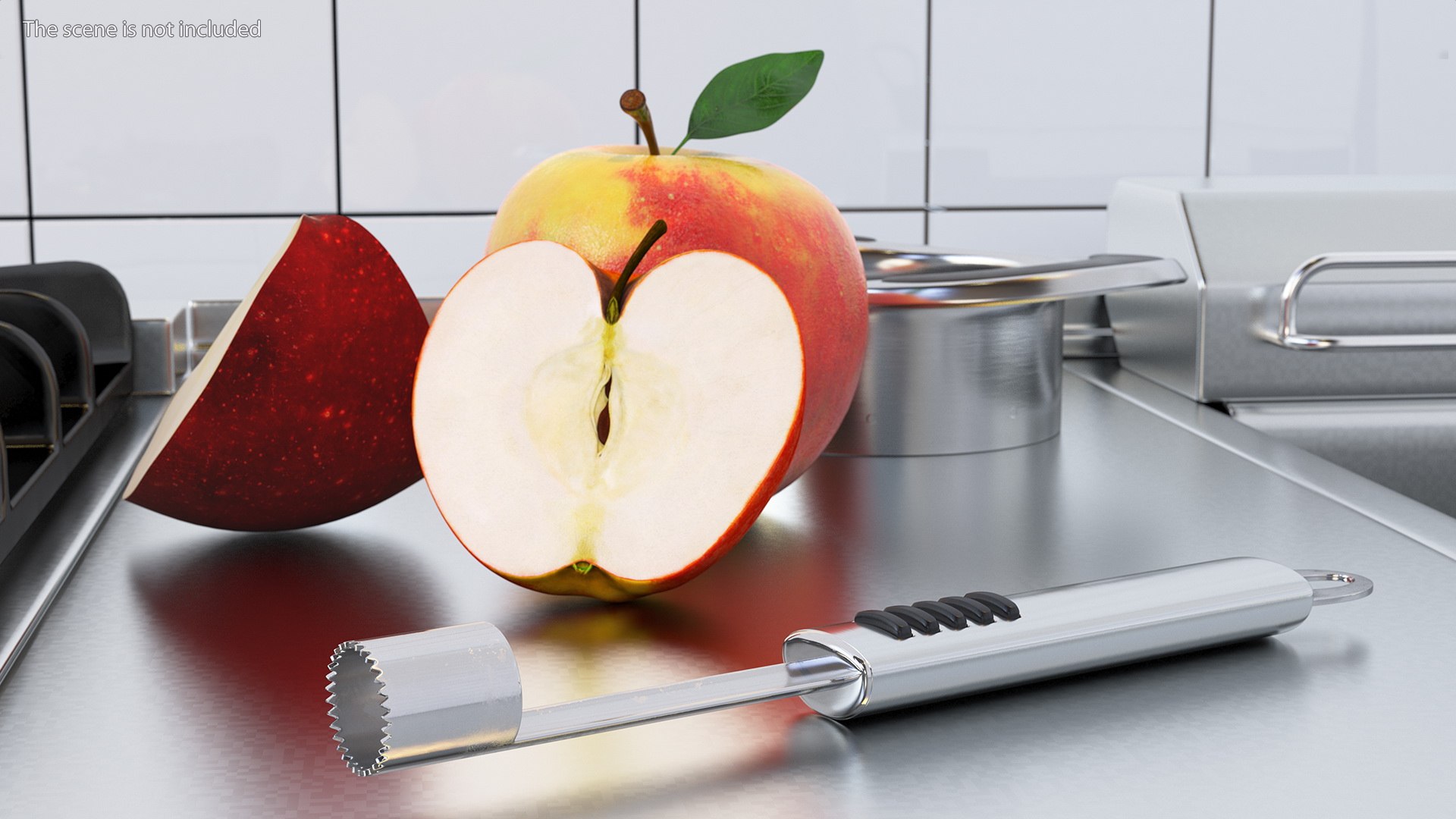 3D stainless steel apple core - TurboSquid 1681754