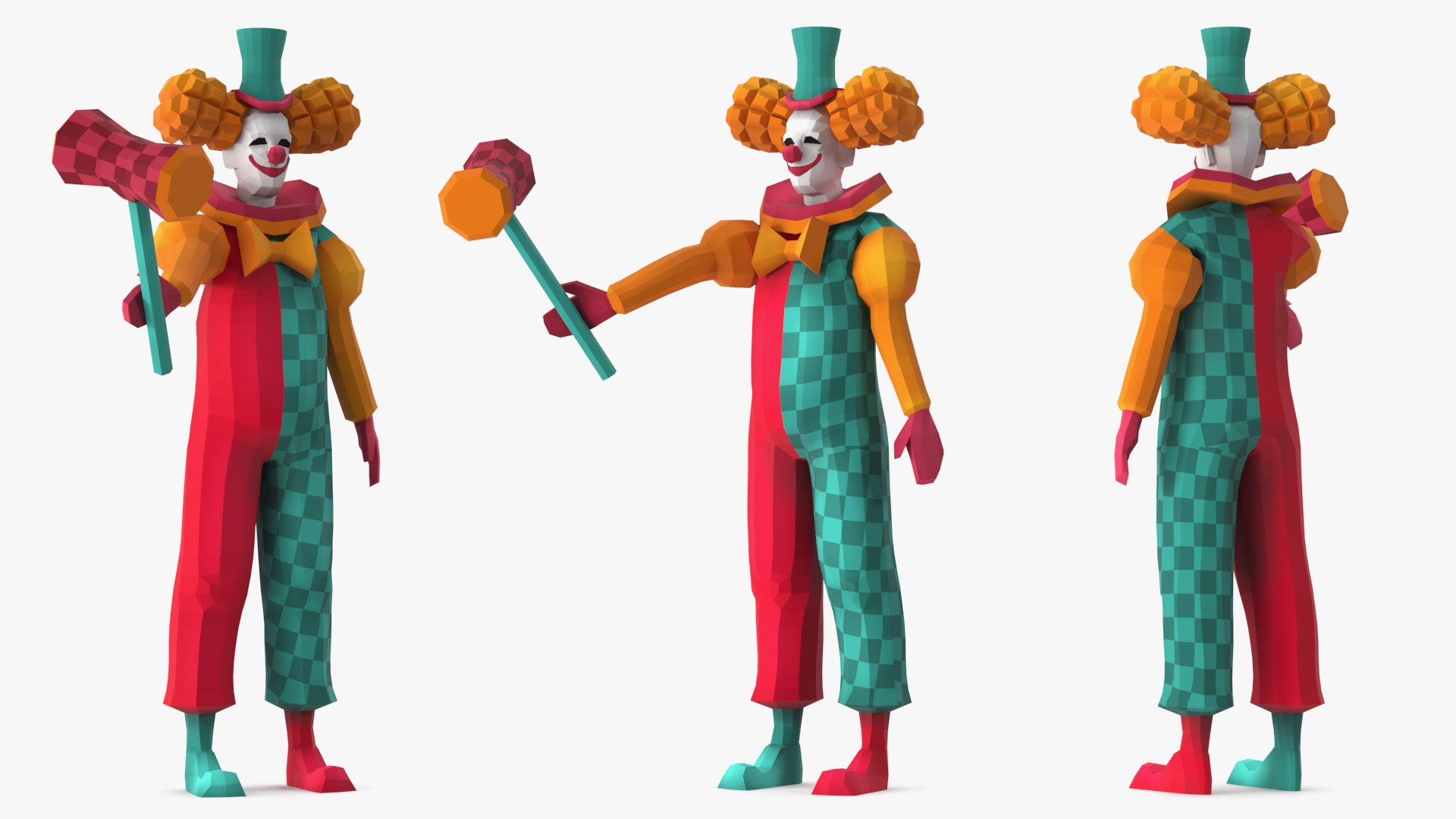3D Low Poly Clown Model - TurboSquid 2183340
