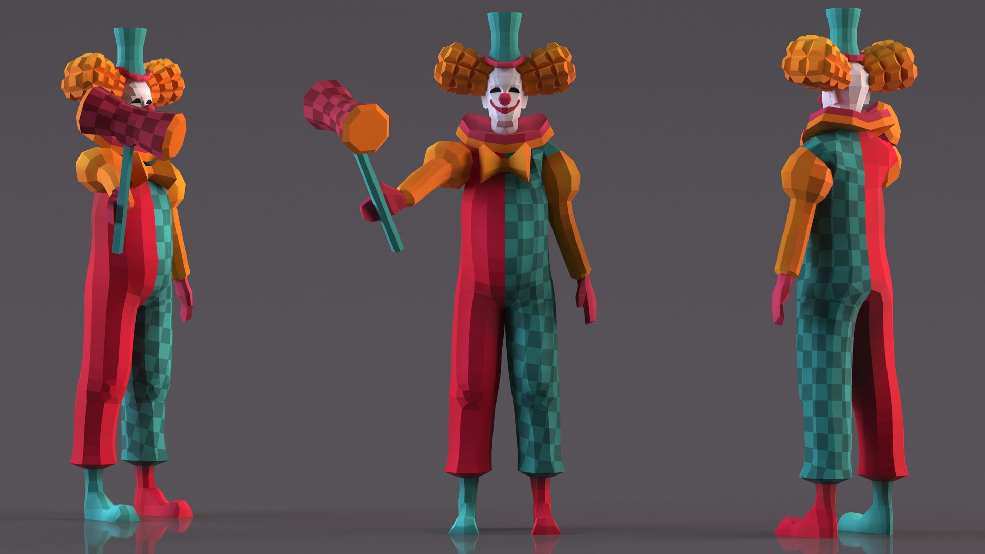 3D Low Poly Clown Model - TurboSquid 2183340