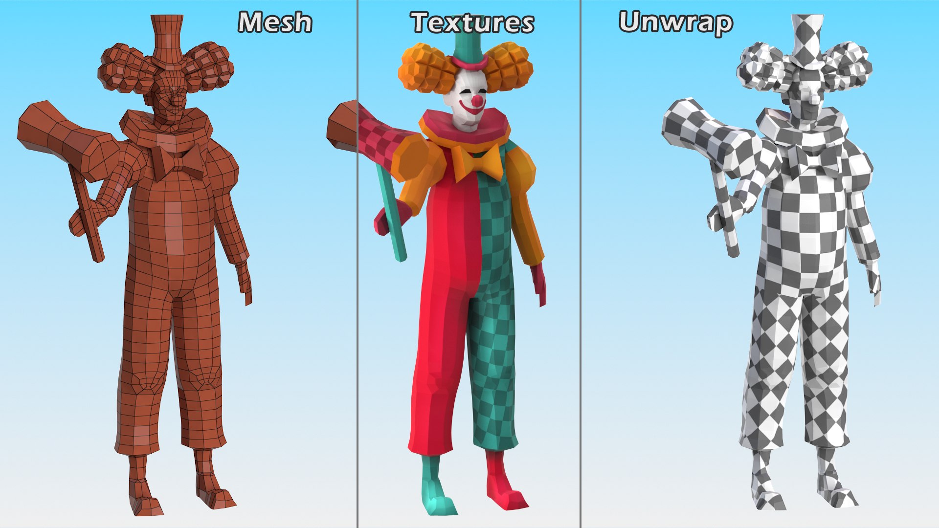 3D Low Poly Clown Model - TurboSquid 2183340
