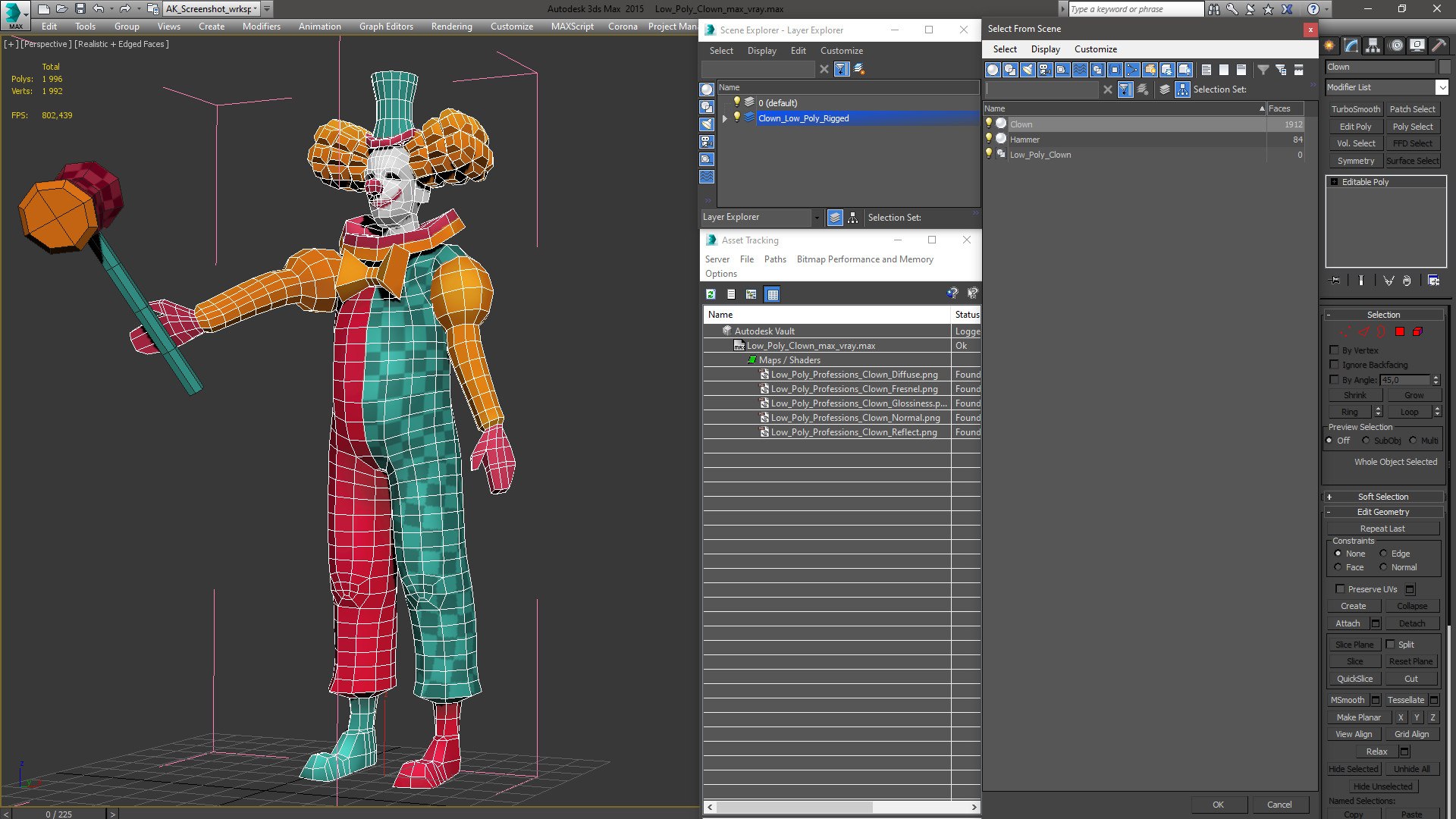 3D Low Poly Clown Model - TurboSquid 2183340