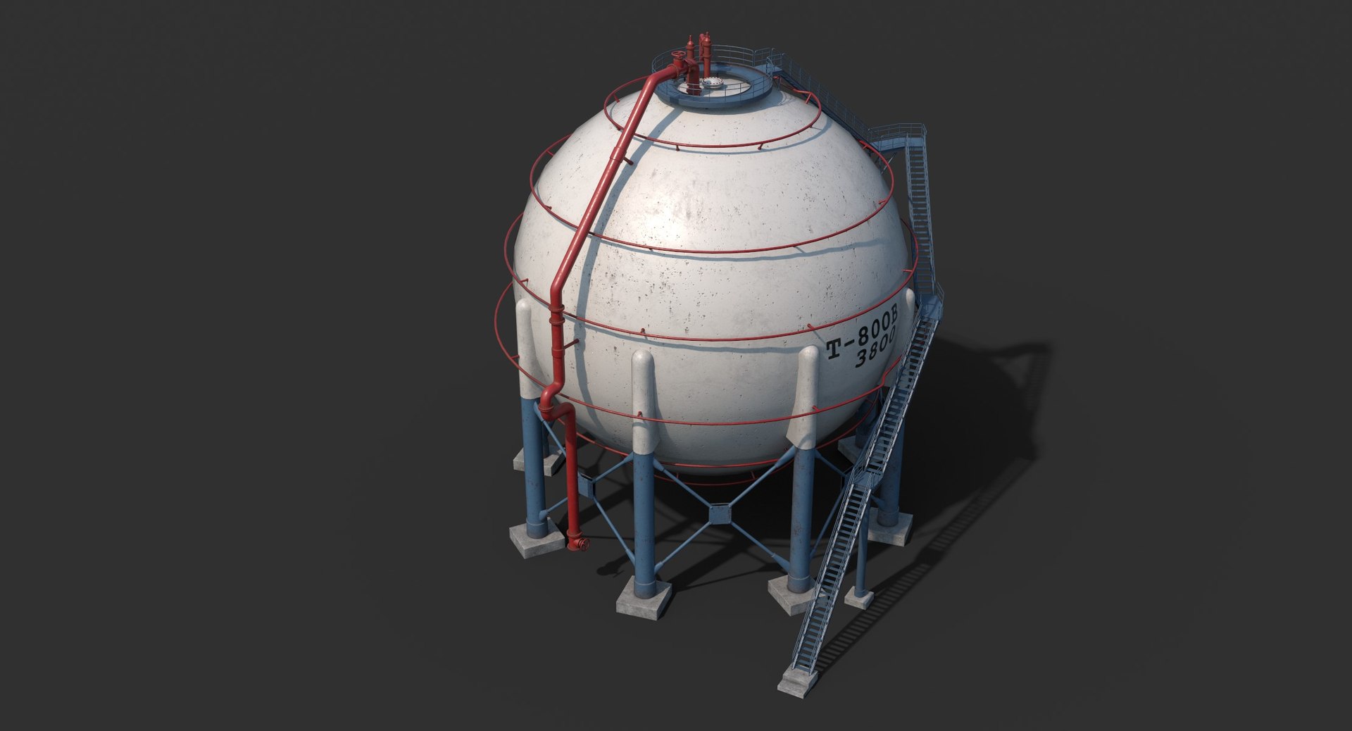 Ready Spherical Tank Storage 3D Model - TurboSquid 1377796