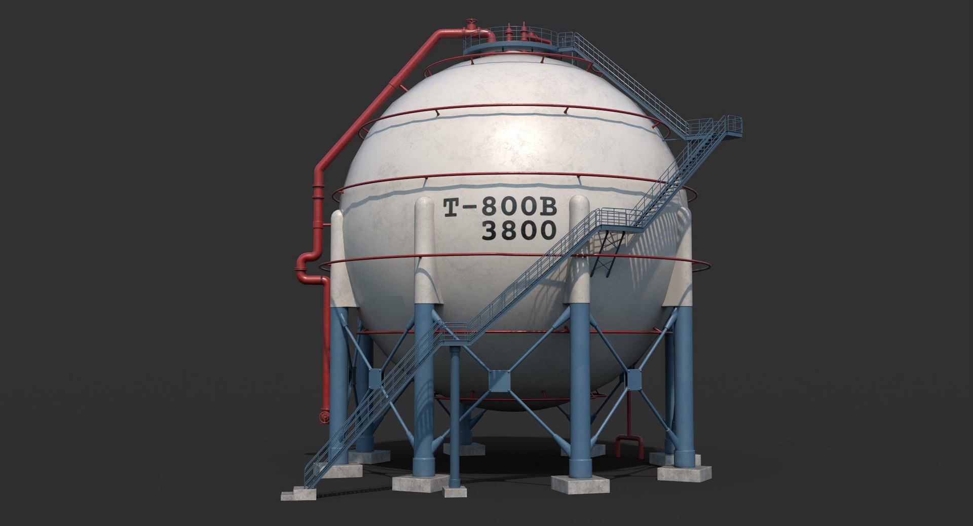 Ready Spherical Tank Storage 3D Model - TurboSquid 1377796