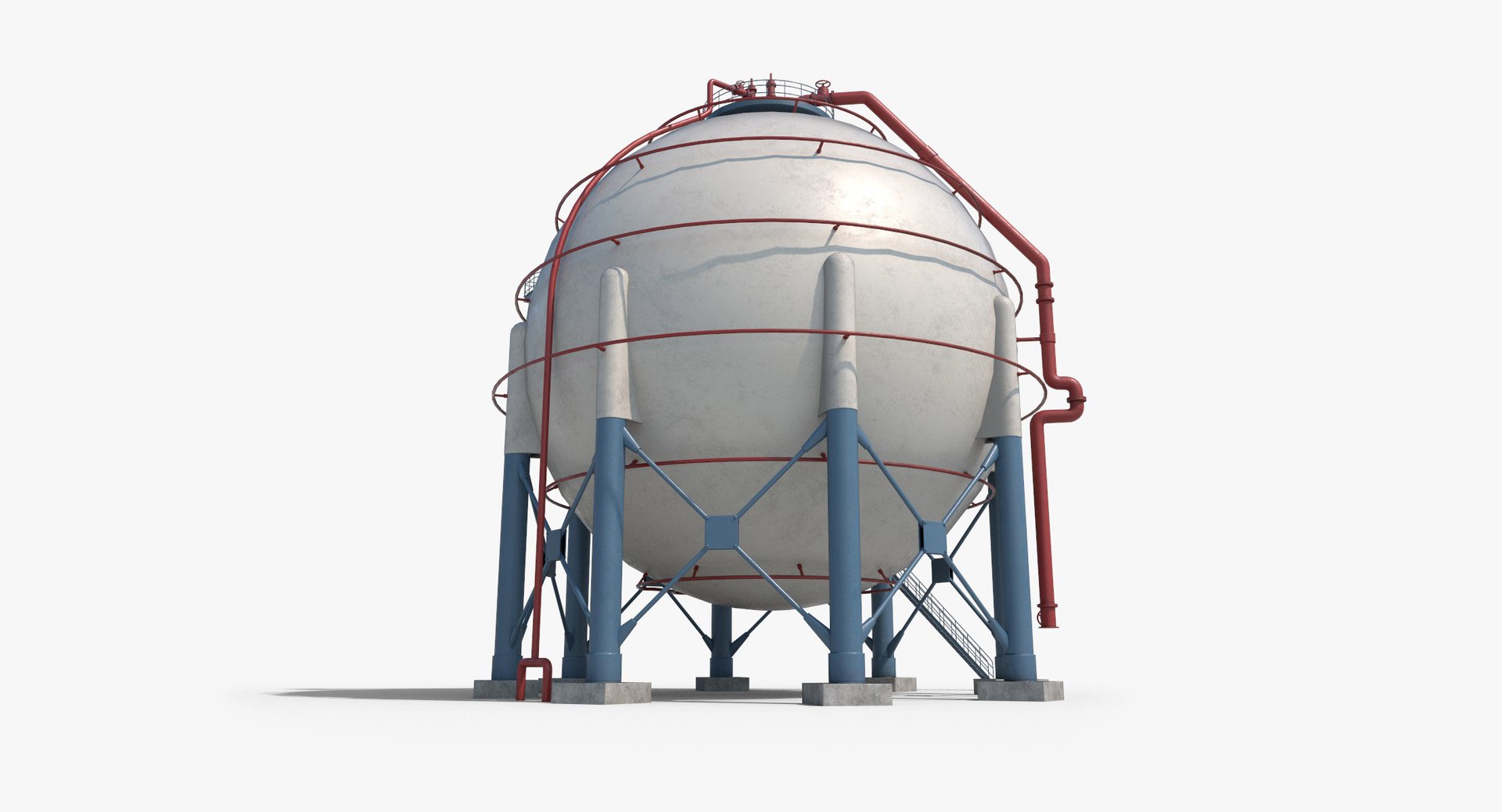 Ready spherical tank storage 3D model - TurboSquid 1377796