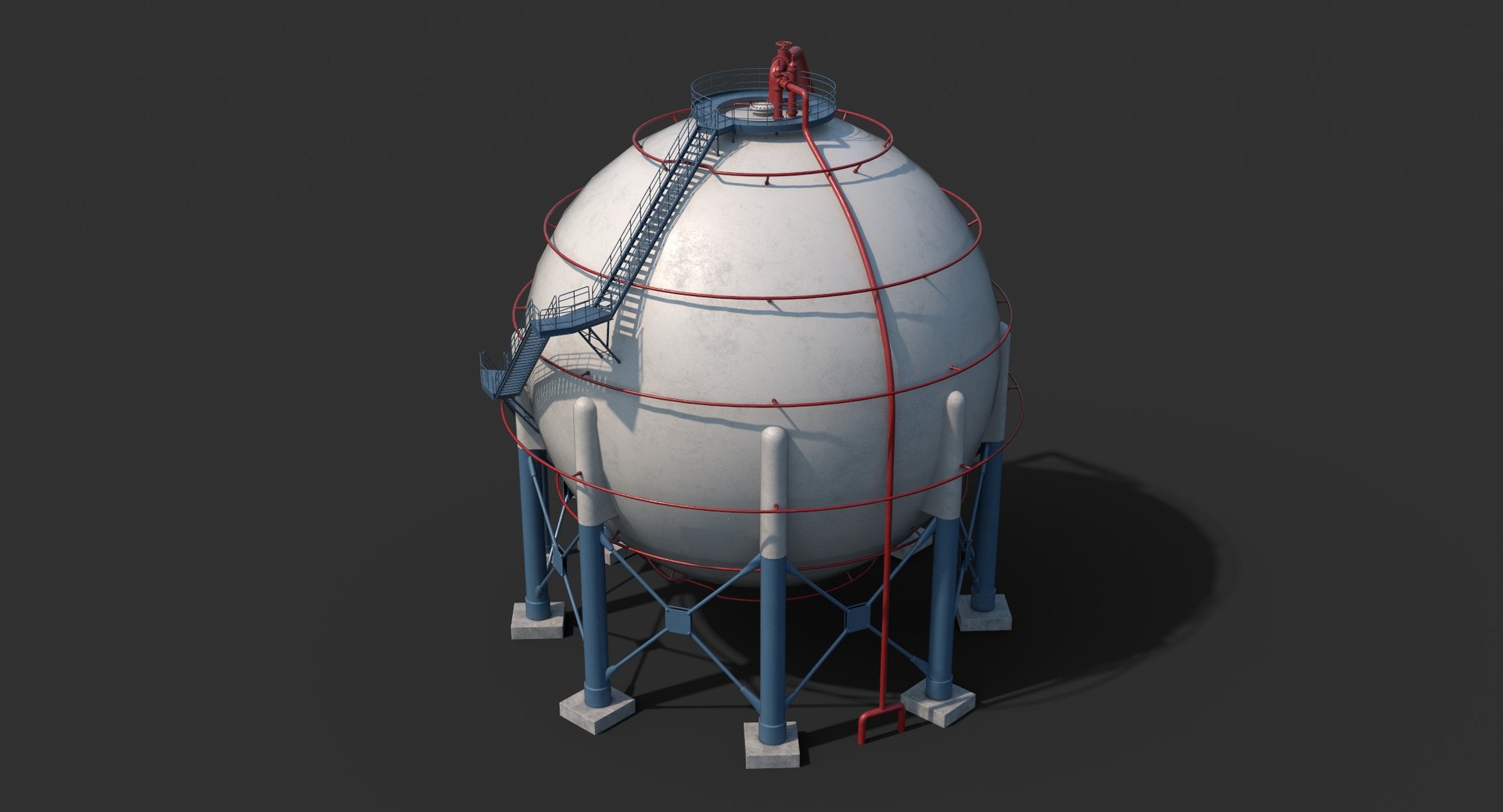 Ready Spherical Tank Storage 3D Model - TurboSquid 1377796