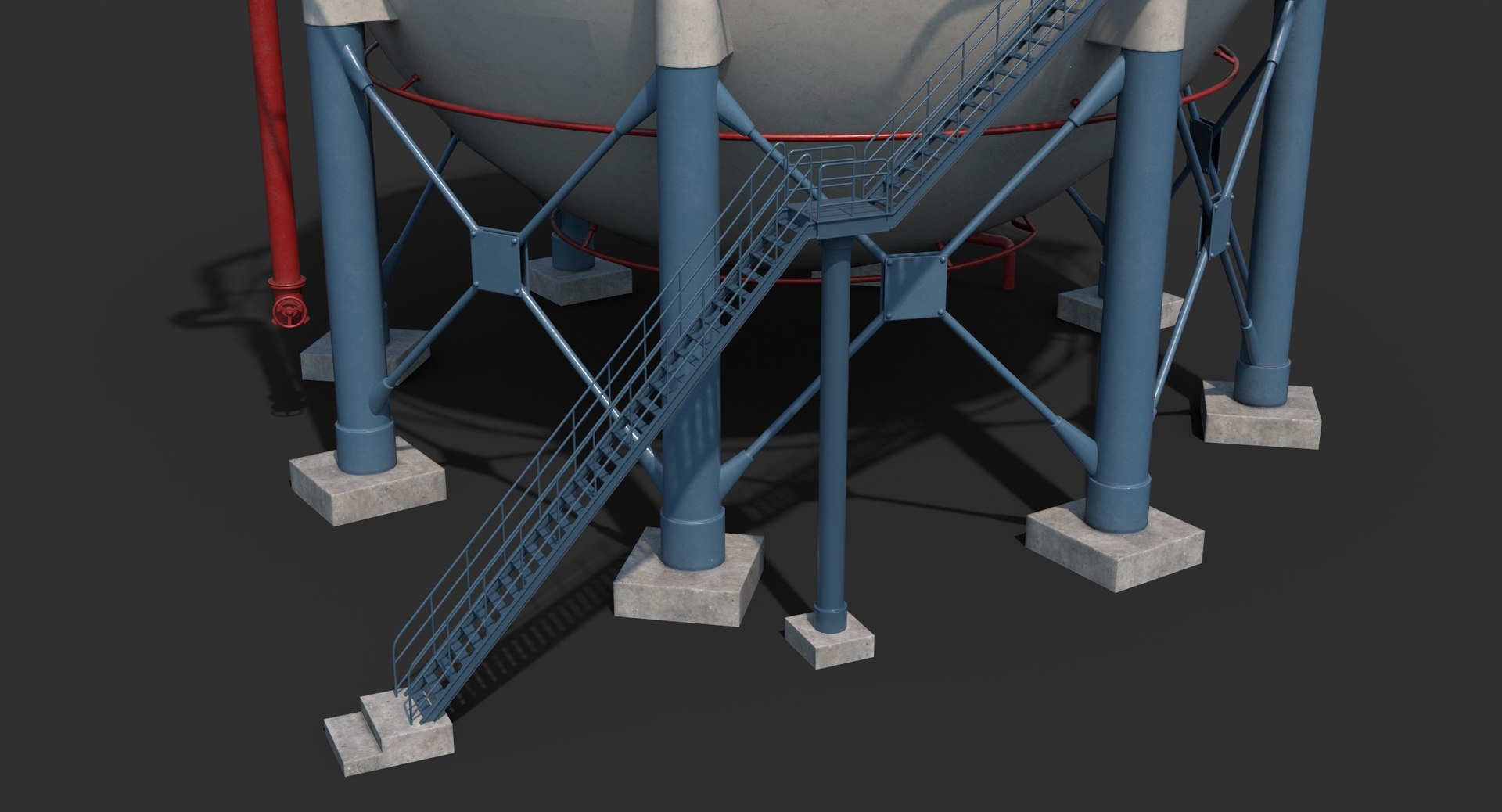 Ready Spherical Tank Storage 3D Model - TurboSquid 1377796