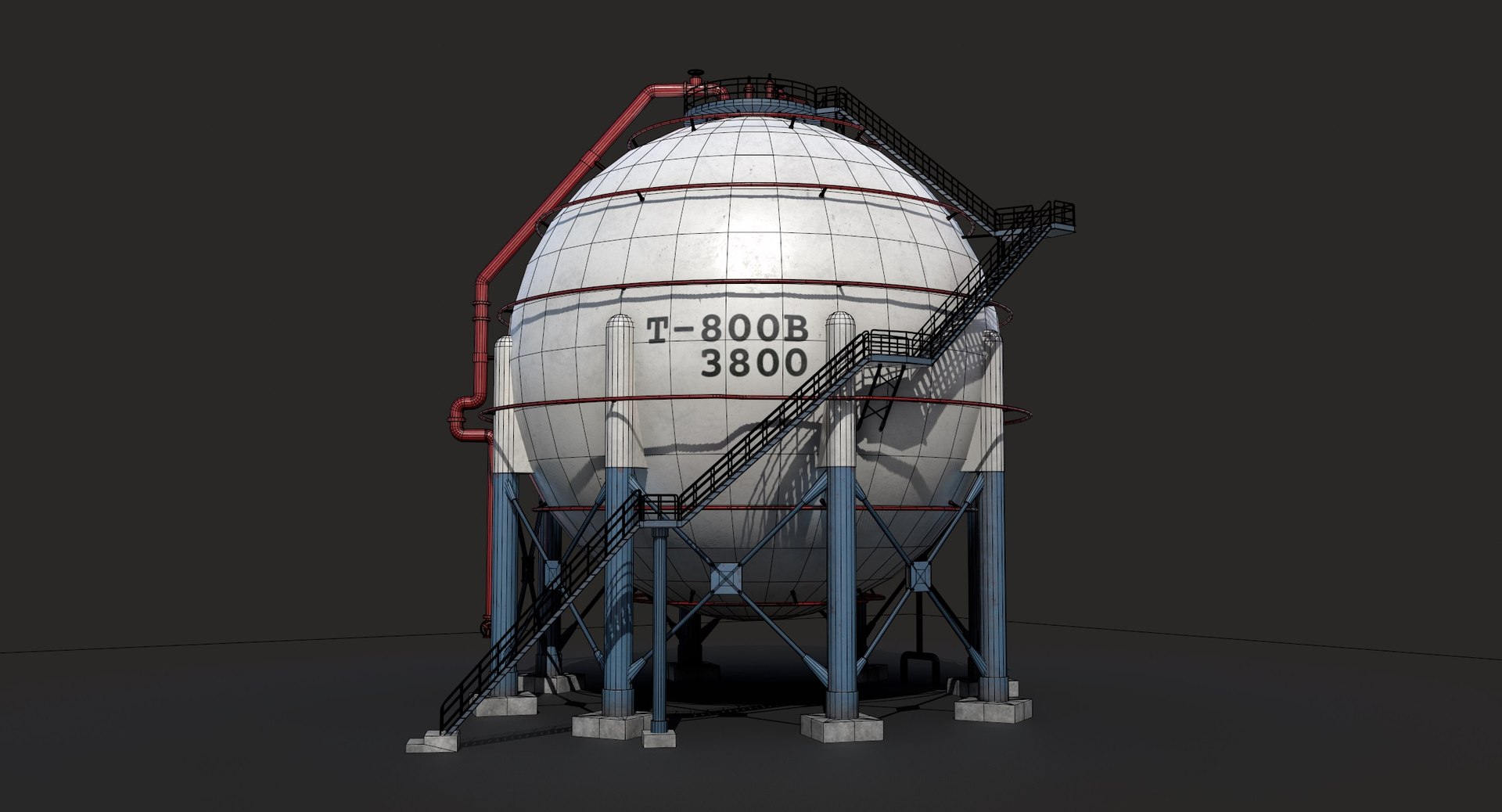 Ready Spherical Tank Storage 3D Model - TurboSquid 1377796