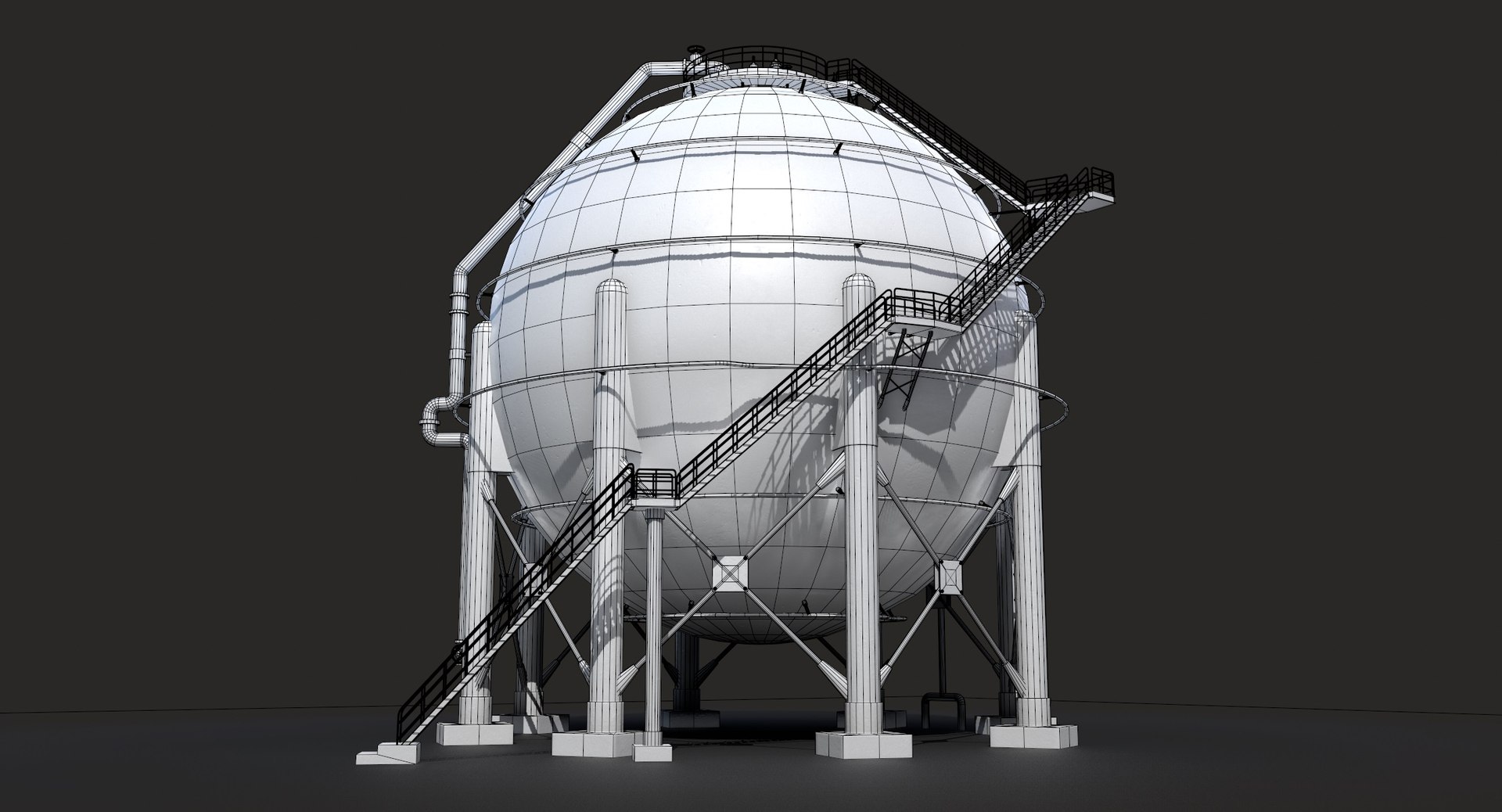 Ready Spherical Tank Storage 3D Model - TurboSquid 1377796