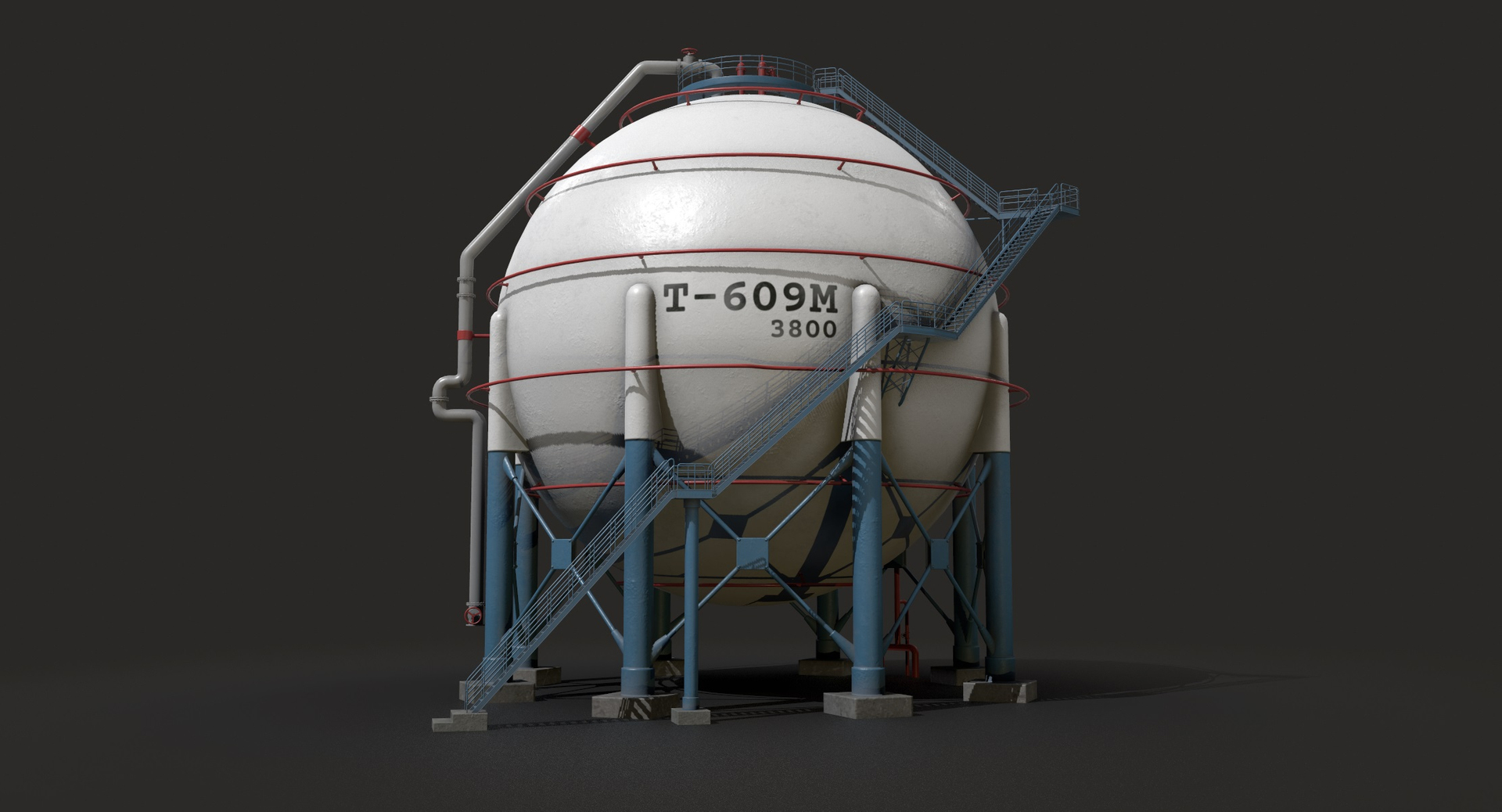 Ready Spherical Tank Storage 3D Model - TurboSquid 1377796