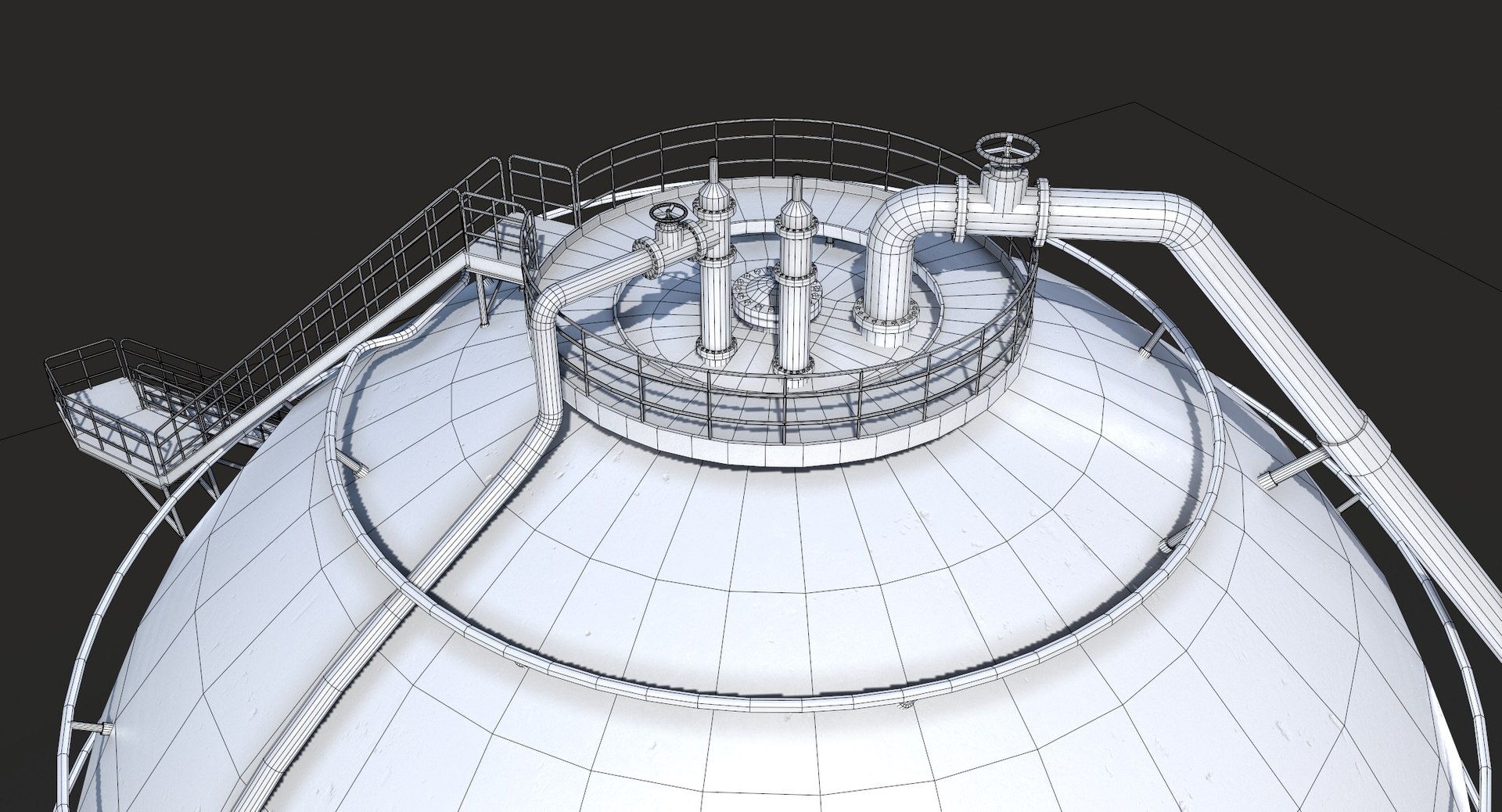 Ready Spherical Tank Storage 3D Model - TurboSquid 1377796