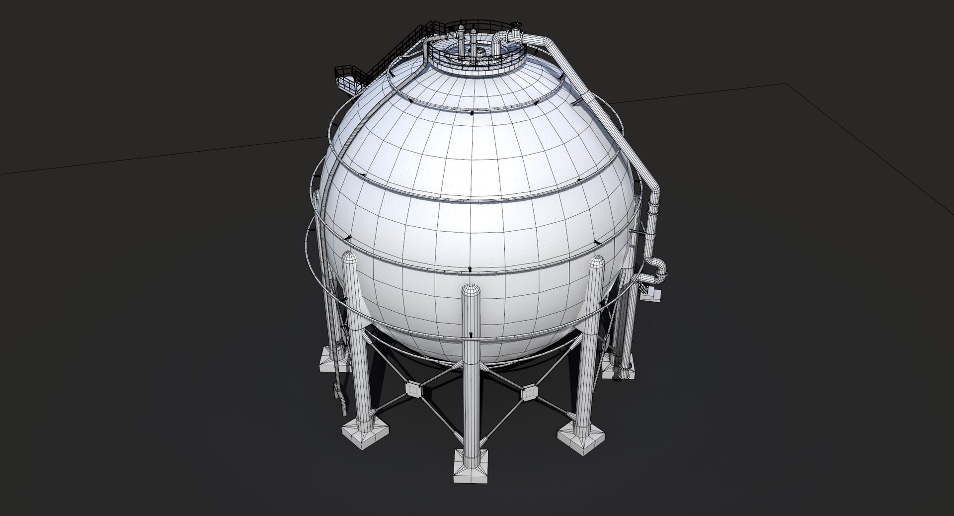 Ready Spherical Tank Storage 3D Model - TurboSquid 1377796