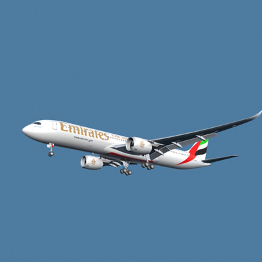 3d A350-900 Emirates Model