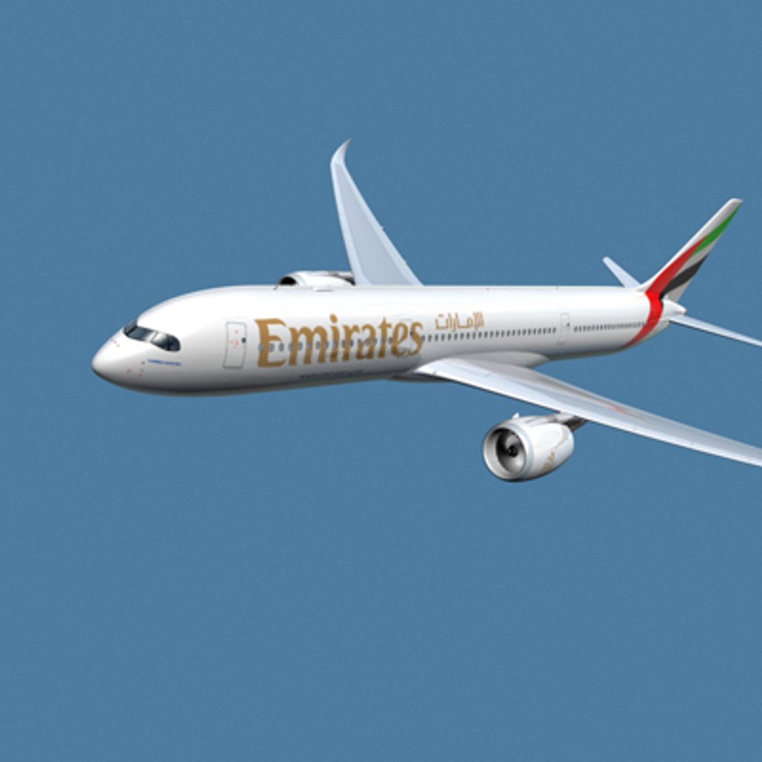 3d A350-900 Emirates Model