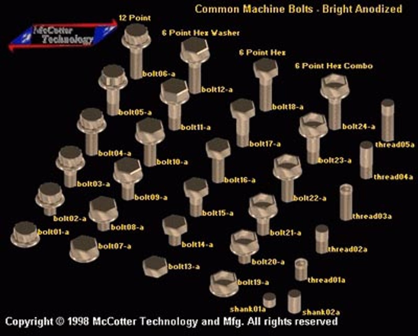 Machine Bolts Library 3d 3ds
