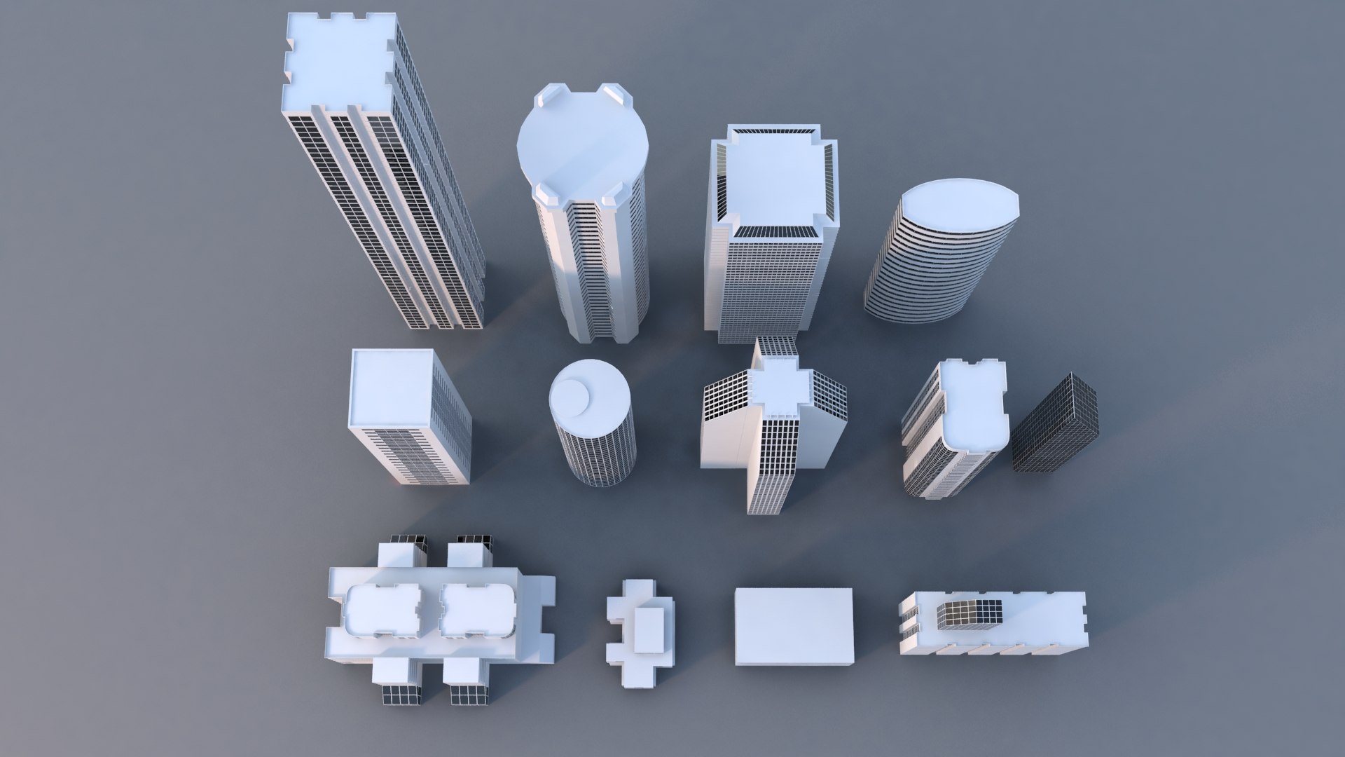 Simple Modern Skyscrapers X13 3D - TurboSquid 2315227