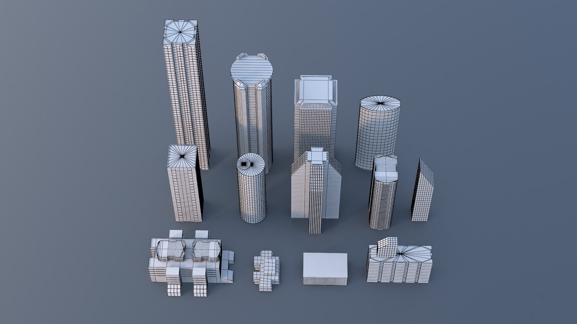 Simple Modern Skyscrapers X13 3D - TurboSquid 2315227