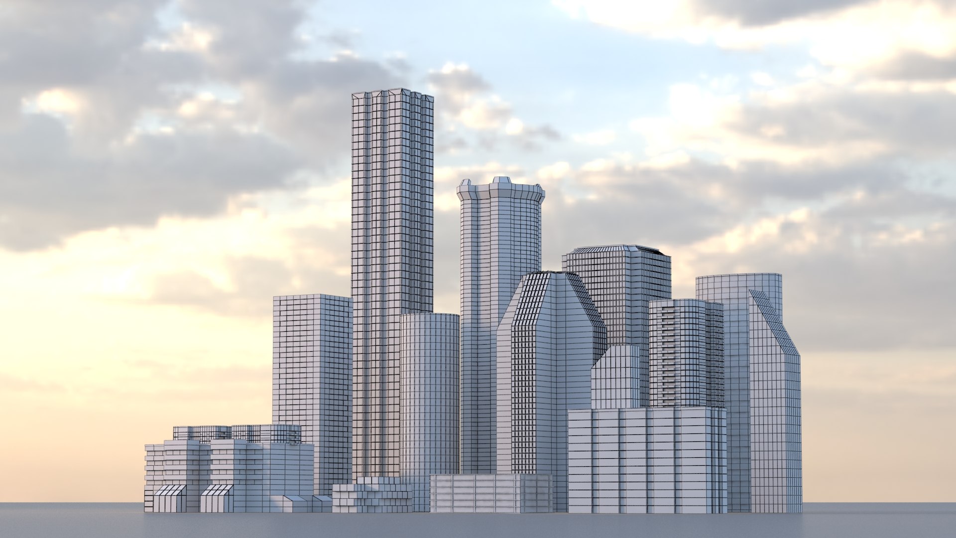 Simple Modern Skyscrapers X13 3D - TurboSquid 2315227