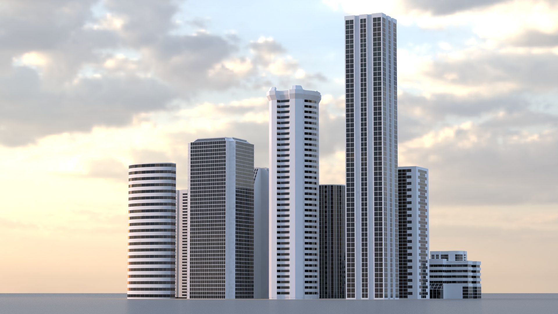 Simple Modern Skyscrapers X13 3D - TurboSquid 2315227