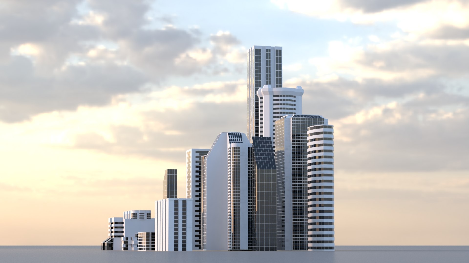 Simple Modern Skyscrapers X13 3D - TurboSquid 2315227