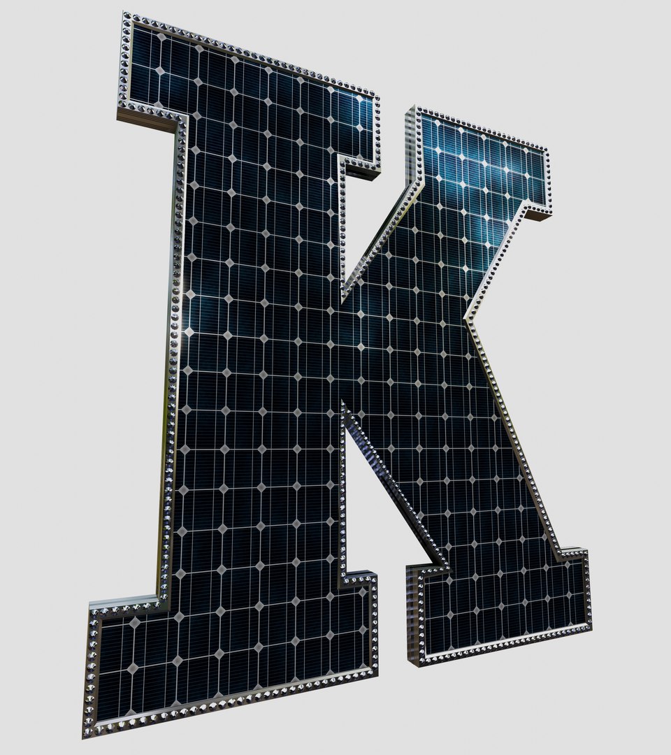 3D Solar Panel Letter - K Model - TurboSquid 2242117