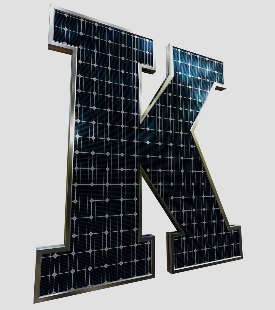 3D Solar Panel Letter - K Model - TurboSquid 2242117