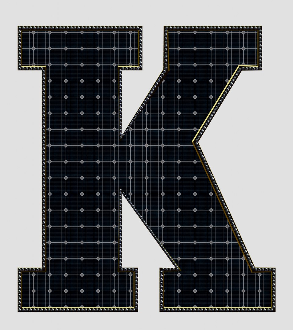 3D Solar Panel Letter - K Model - TurboSquid 2242117