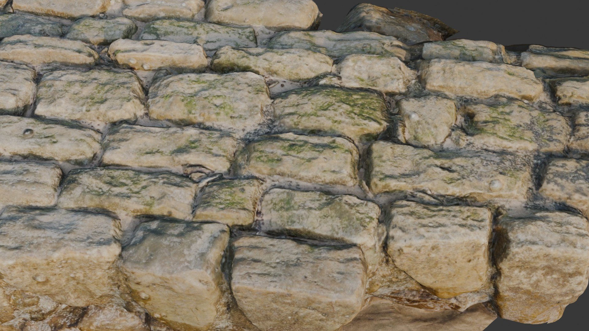 Mossy Cobblestone Pavement 3D Scan 3D Model - TurboSquid 2391920