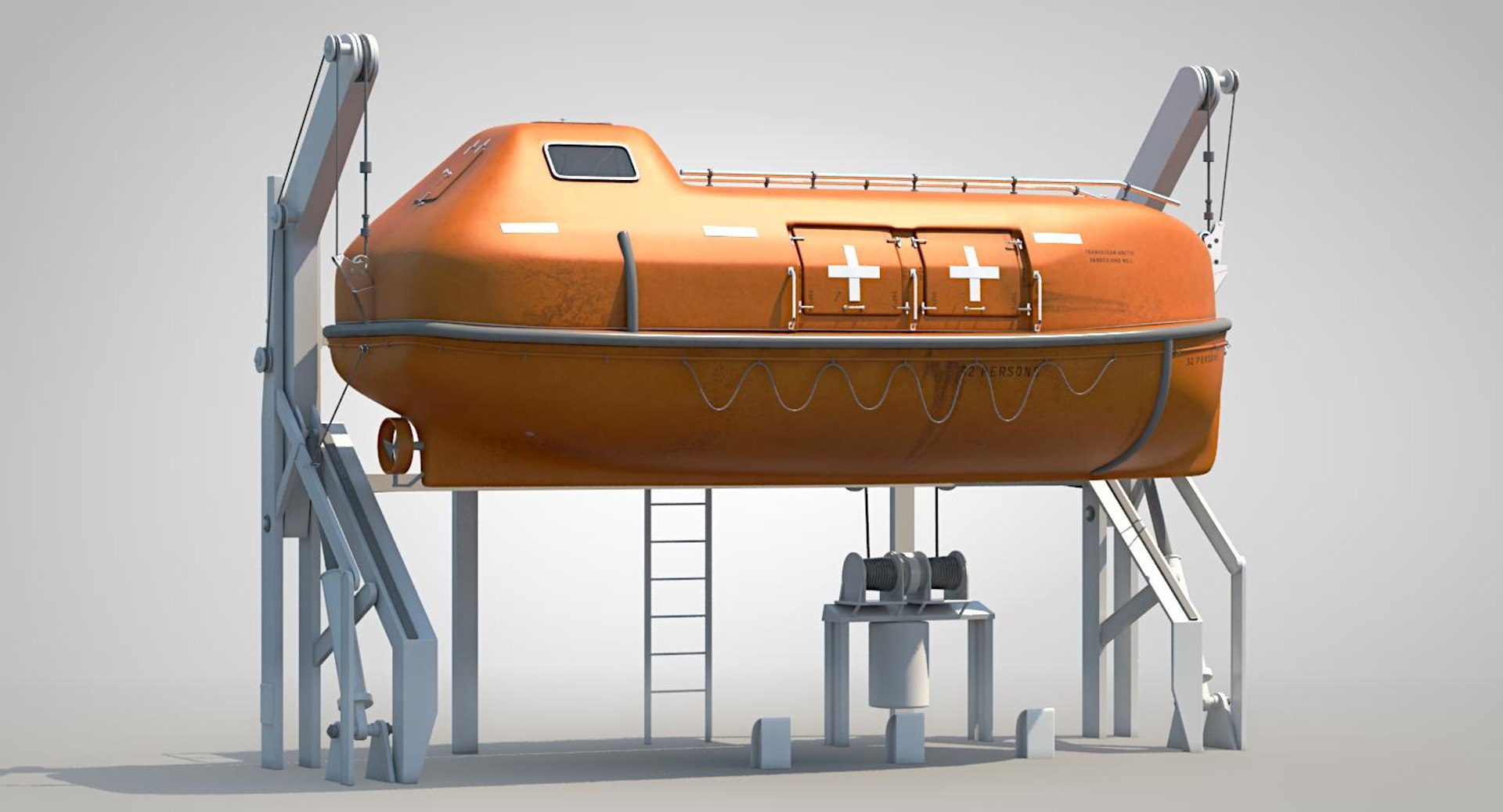 3d Lifeboat Davit Model
