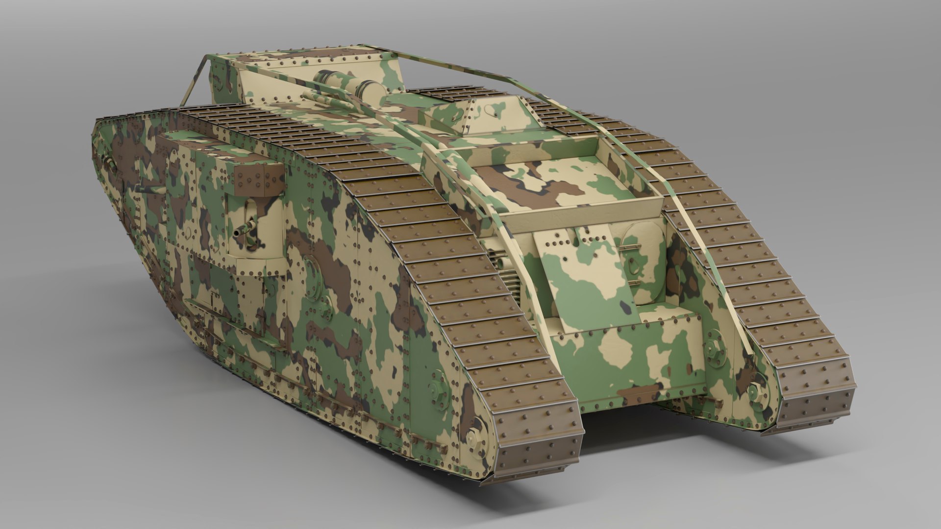 Tank MK 4 Female Camouflage Color Rigged 3D Model - TurboSquid 2243536