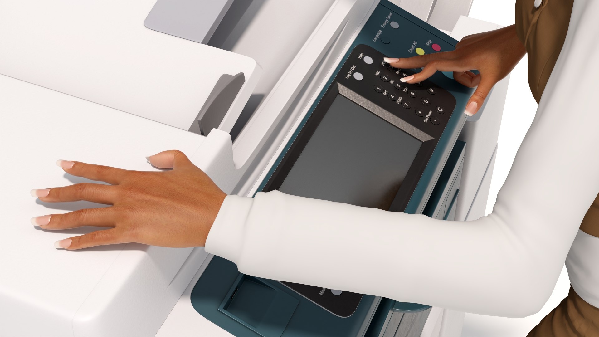 3D Office Photocopier Machine With Office Worker Model - TurboSquid 2319026