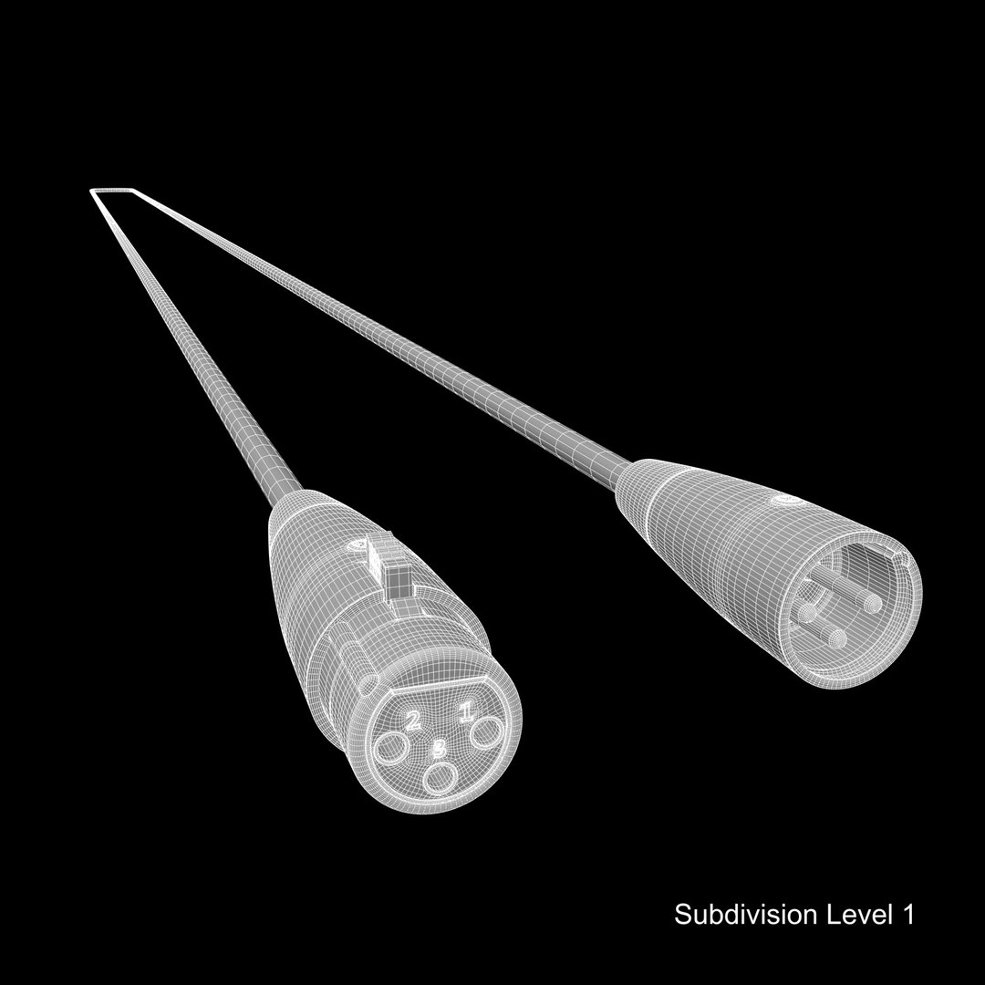 3d Max Rigged Microphone Xlr Cable