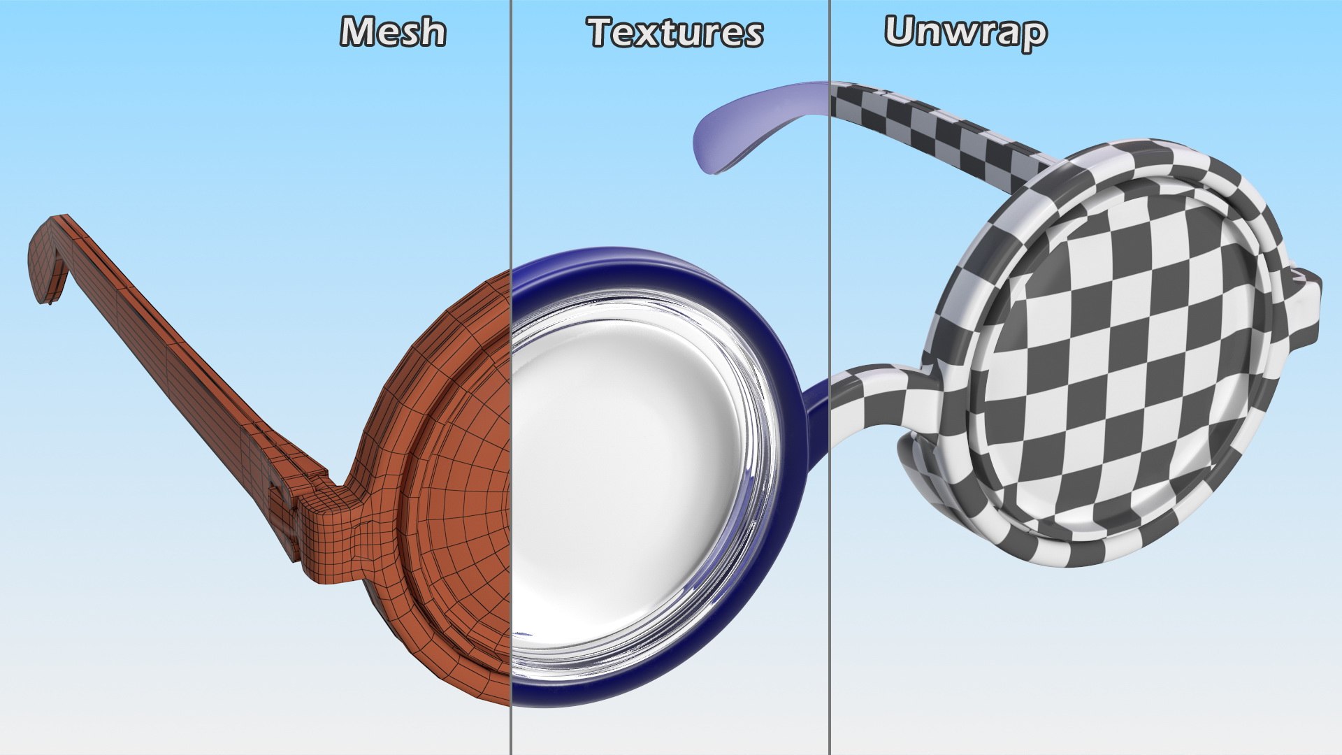 Blue Nerd Glasses 3d Model Turbosquid 1909082