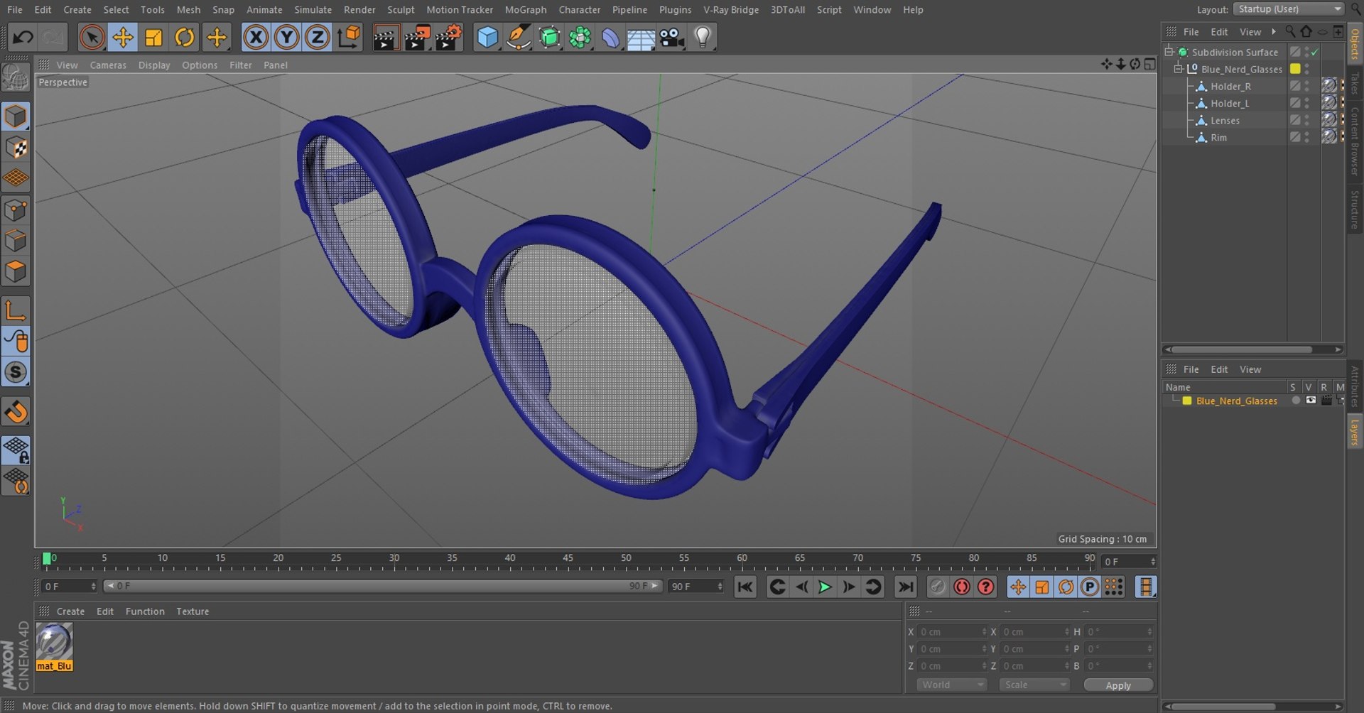 Blue Nerd Glasses 3d Model Turbosquid 1909082