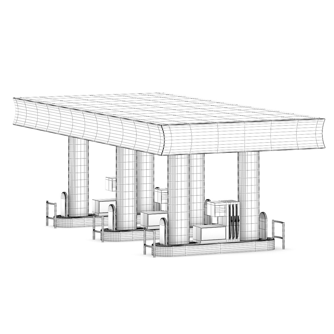 3d model gas station