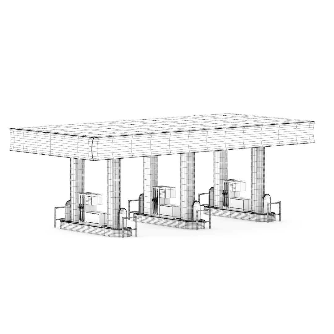 3d model gas station