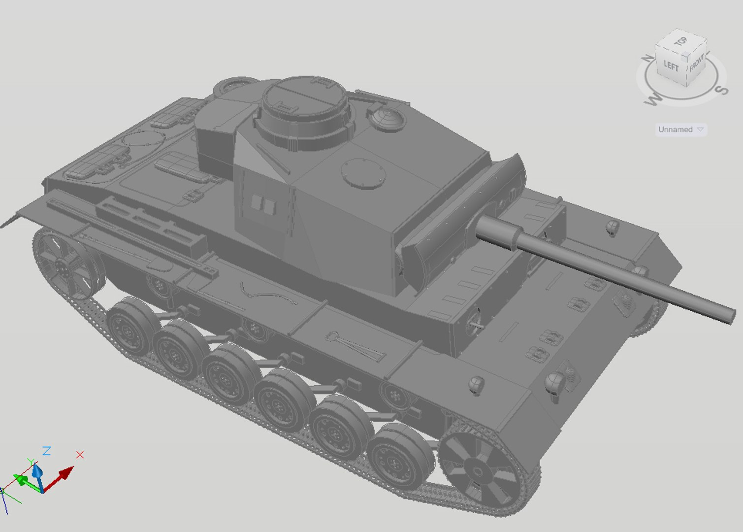 3d Model Autocad German Tank