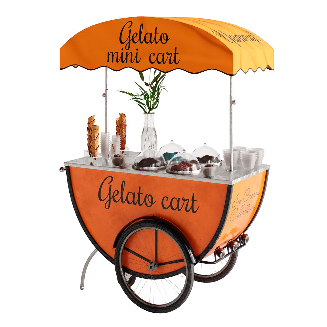3D Gelato Cart 2 Orange - TurboSquid 1827923