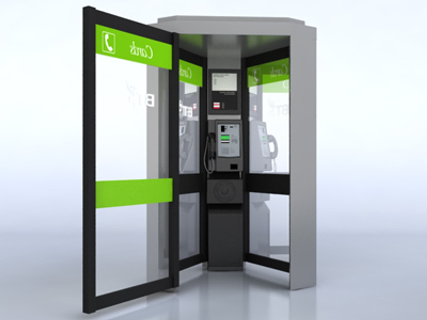 british card phone box 3d max