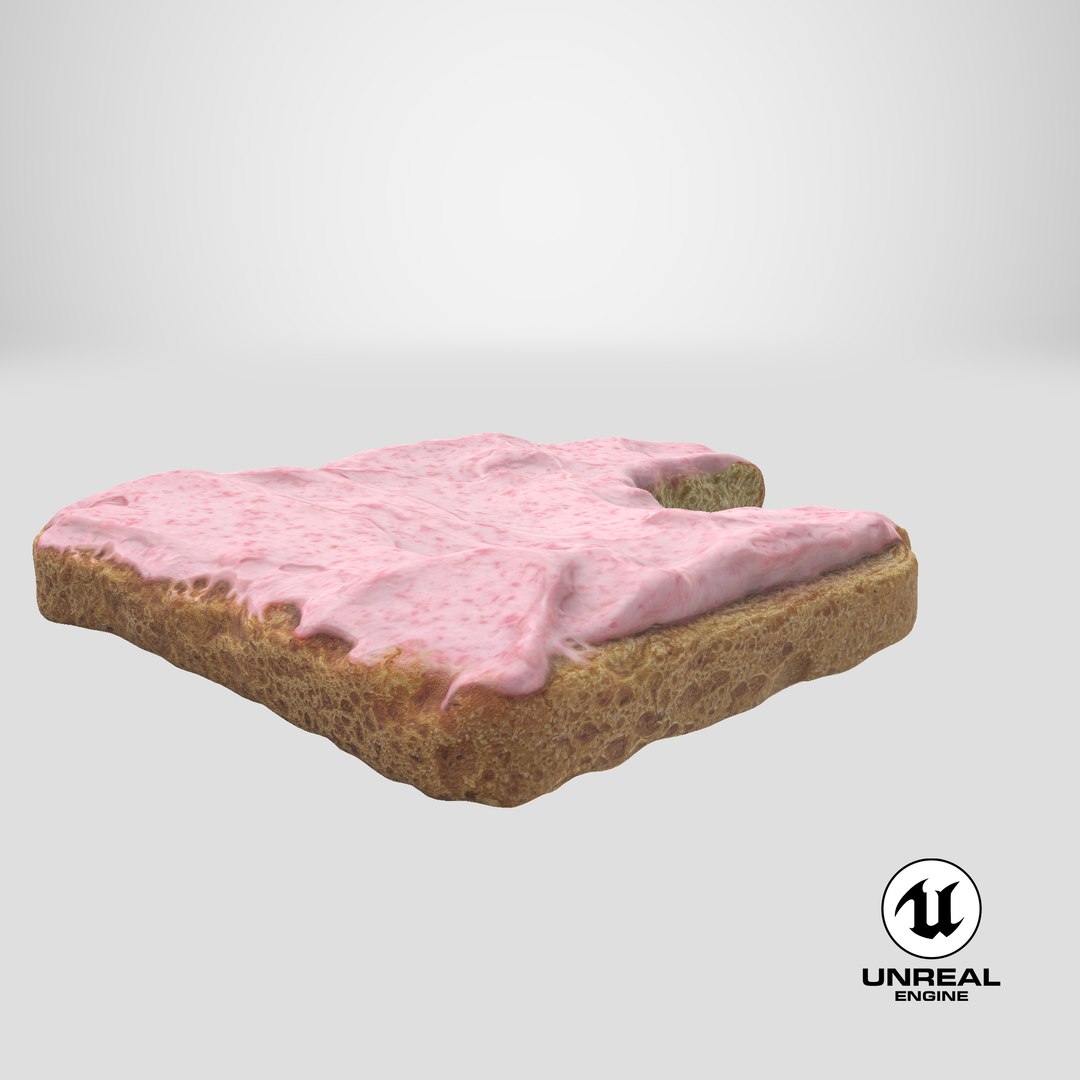 3D Model Toast With Caviar 01 Bitten - TurboSquid 2071829