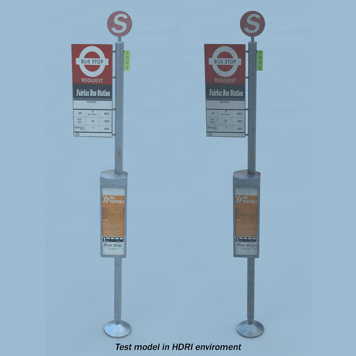 bus stop london 3d max