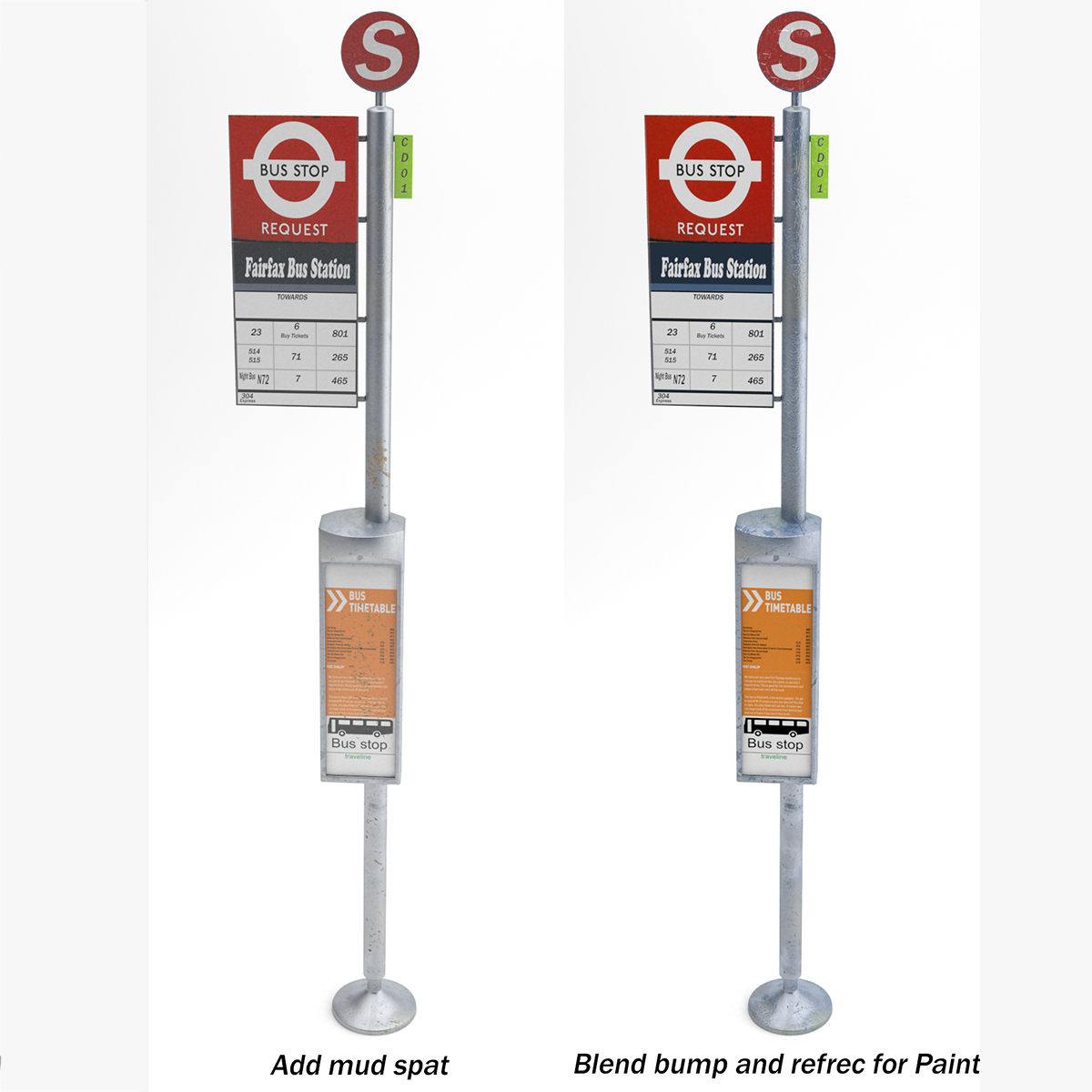 bus stop london 3d max