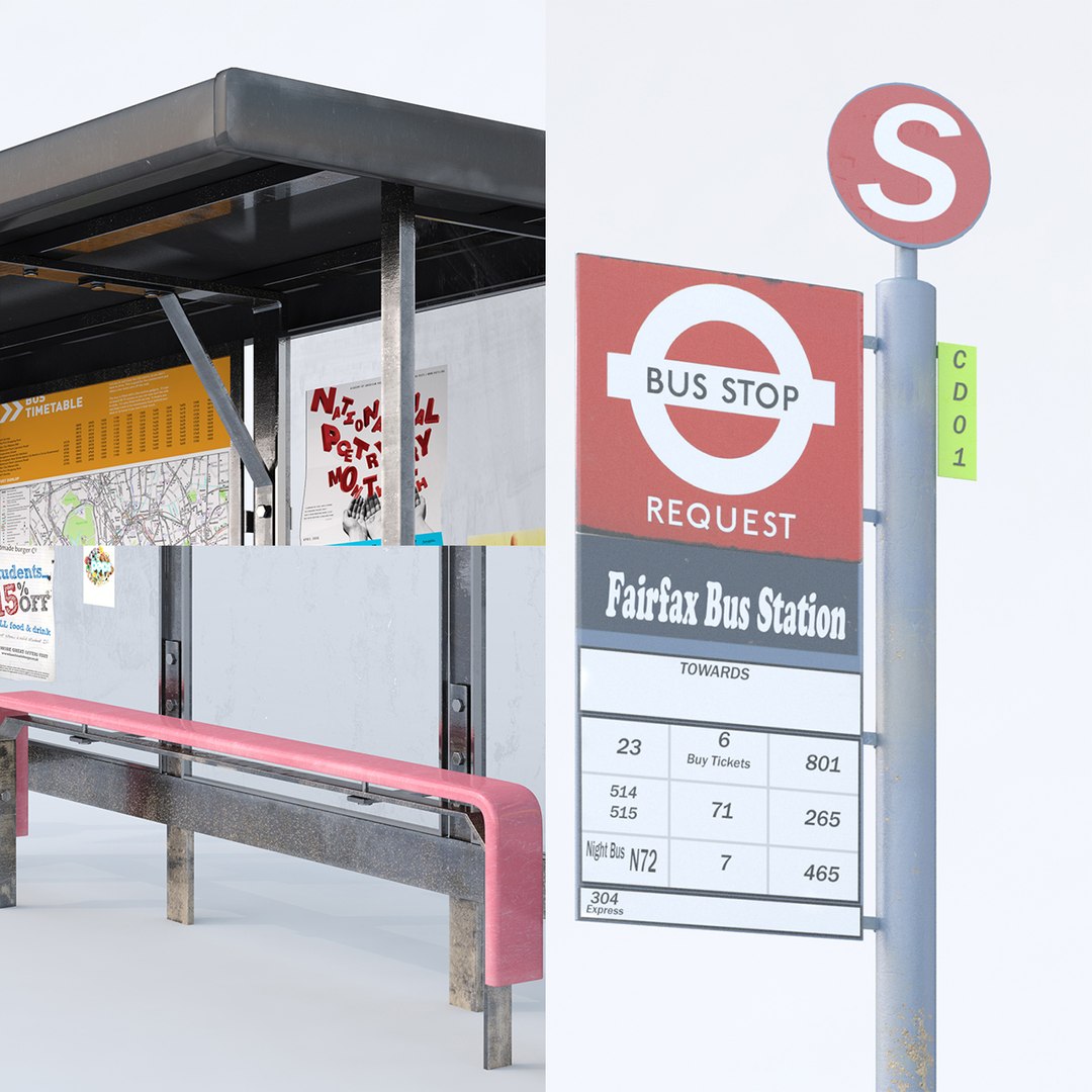 Bus Stop London 3d Max