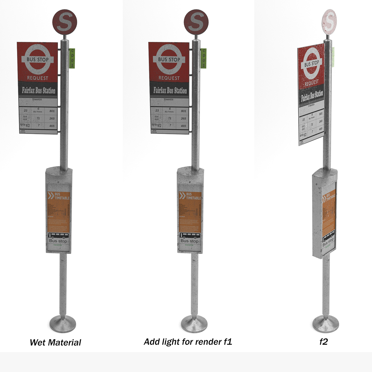 bus stop london 3d max