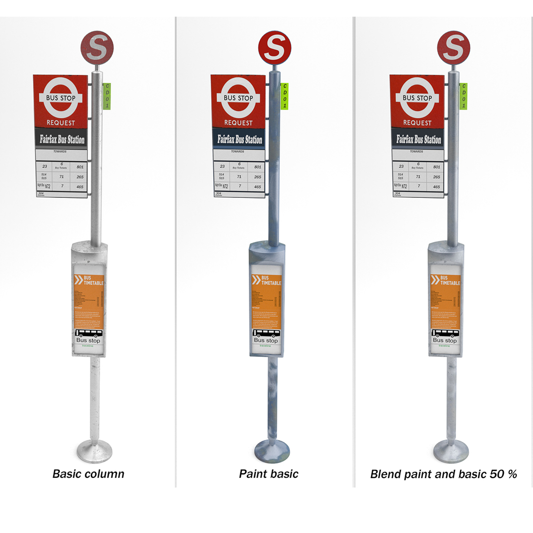 bus stop london 3d max