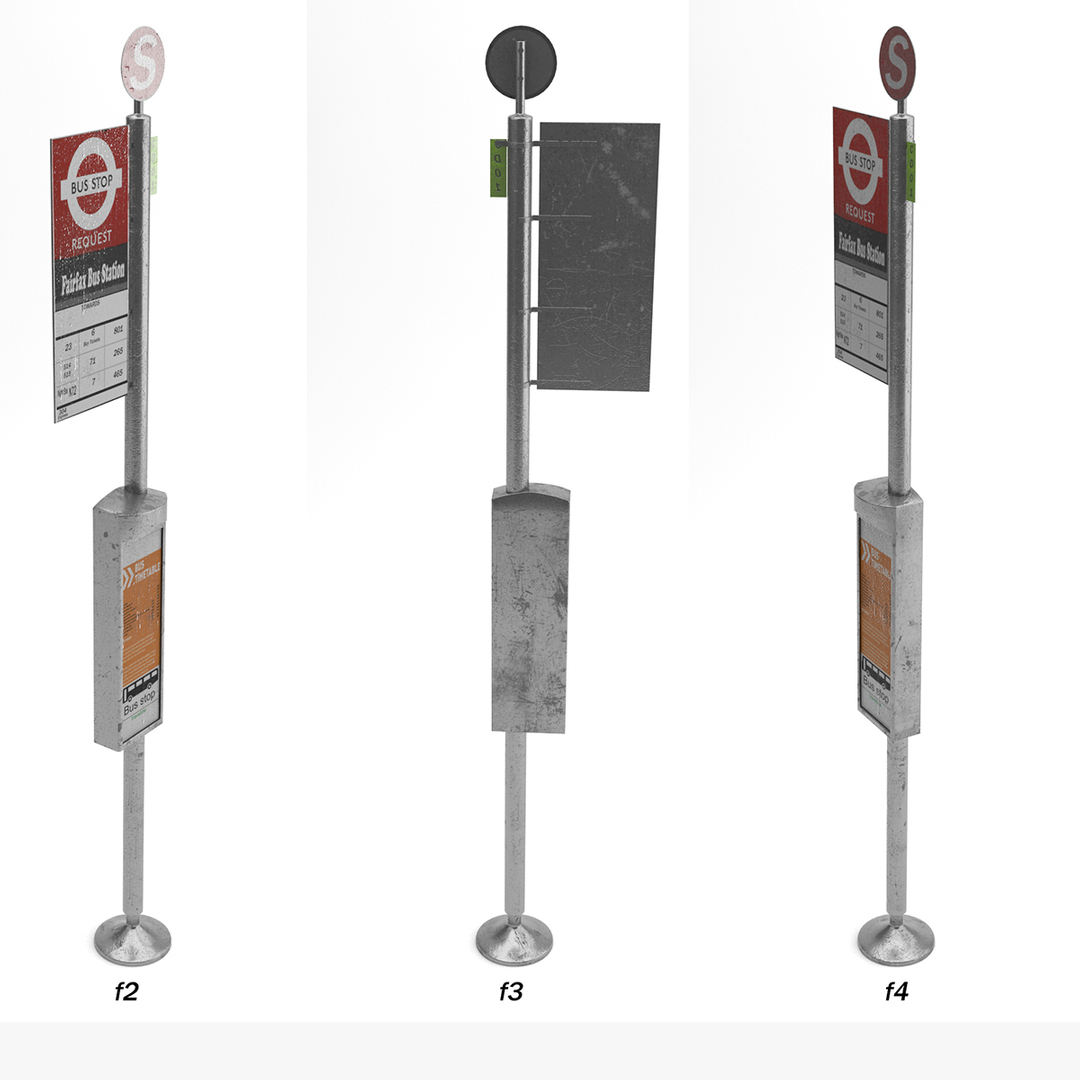 bus stop london 3d max