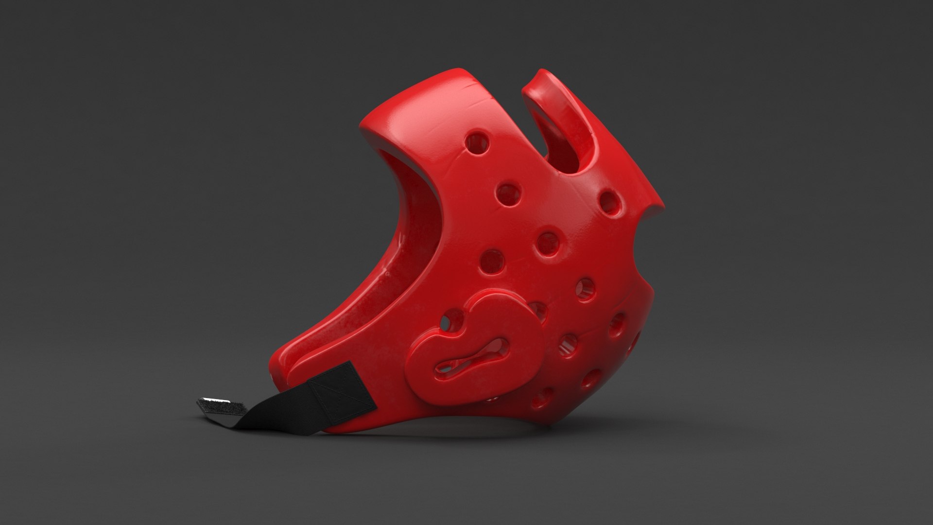 3D Karate Helmet Red - TurboSquid 2097642