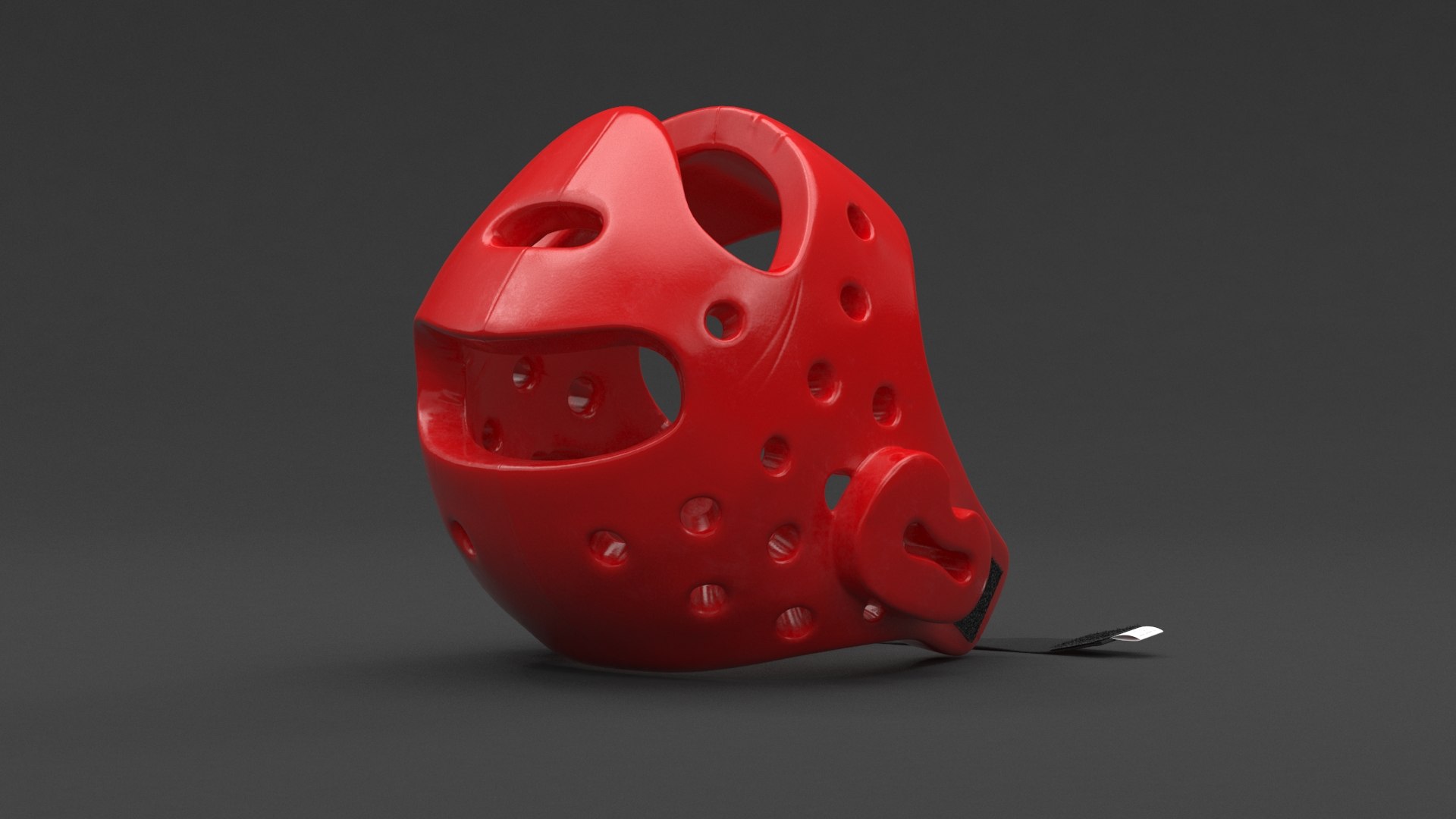 3D Karate Helmet Red - TurboSquid 2097642