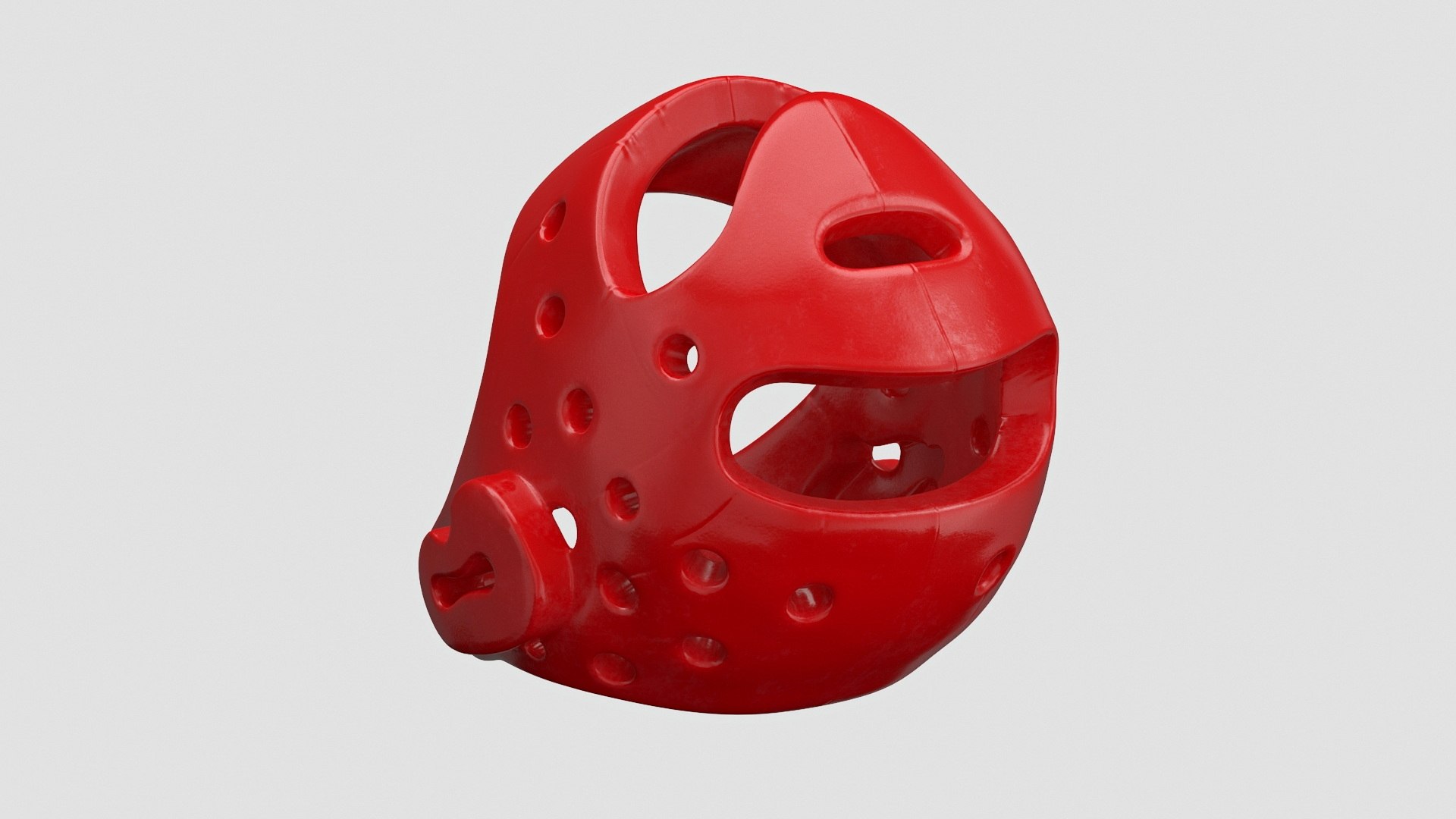 3D Karate Helmet Red - TurboSquid 2097642