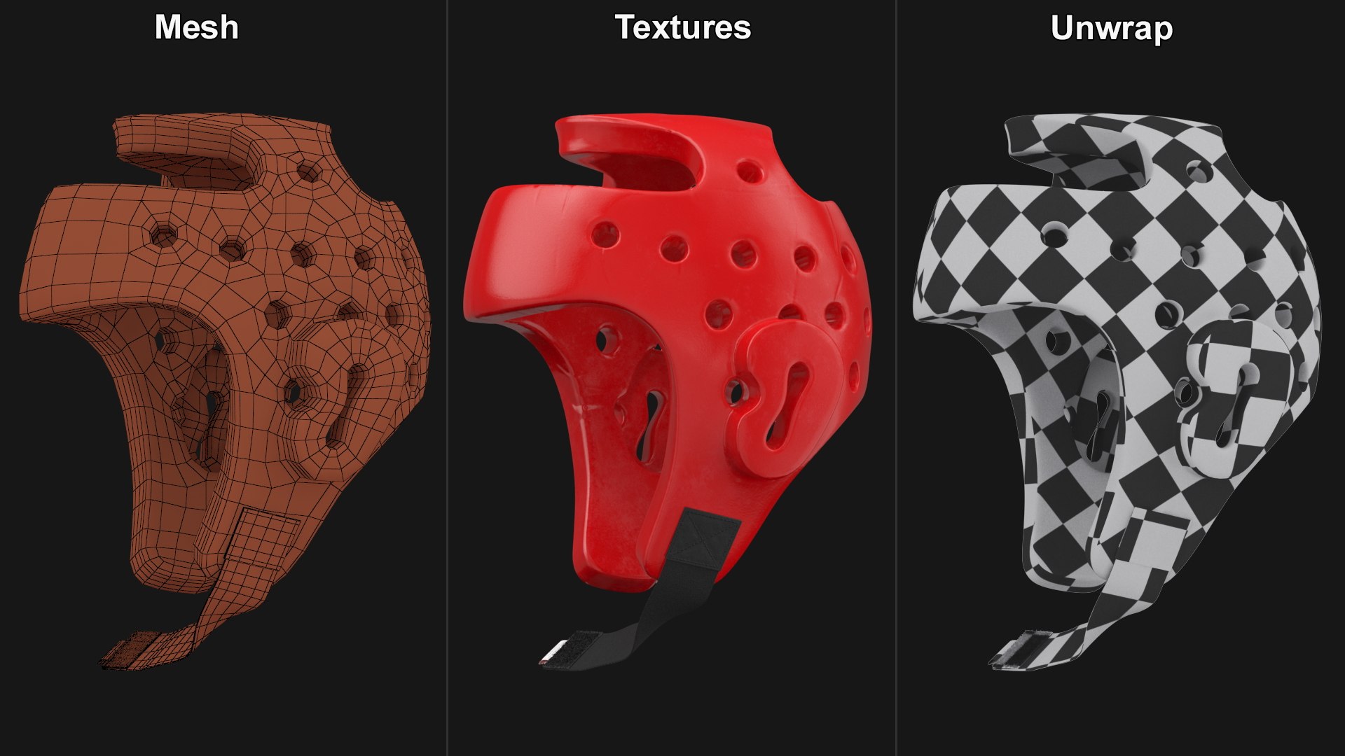 3D Karate Helmet Red - TurboSquid 2097642