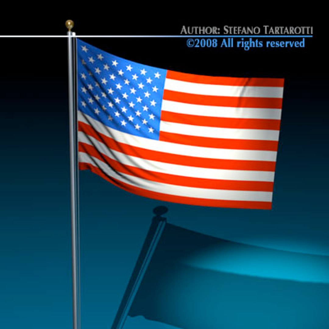 Flag Flagpole 3d C4d